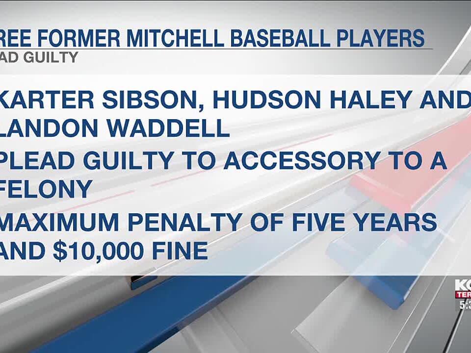 3 former Mitchell baseball players plead guilty