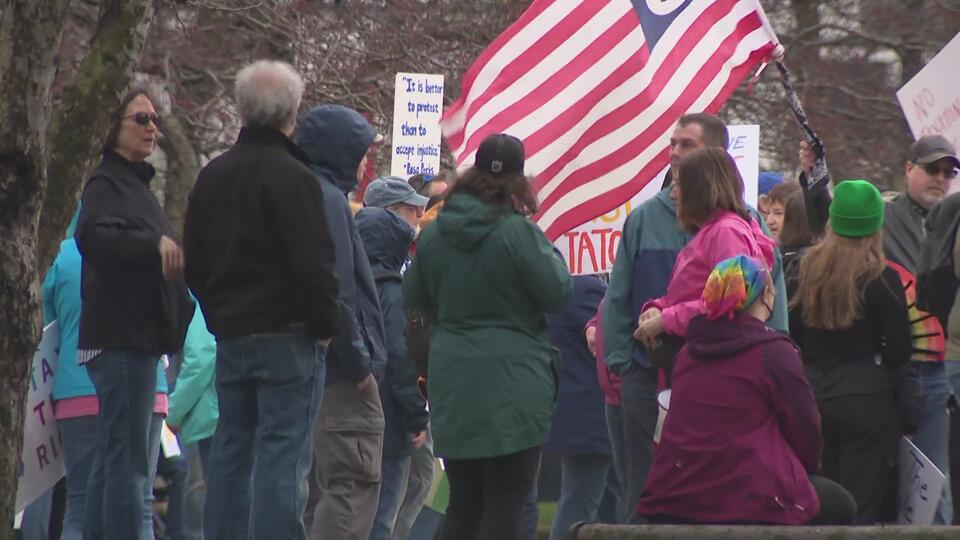 Dozens gather for "Hands Off" Protests - NewsBreak