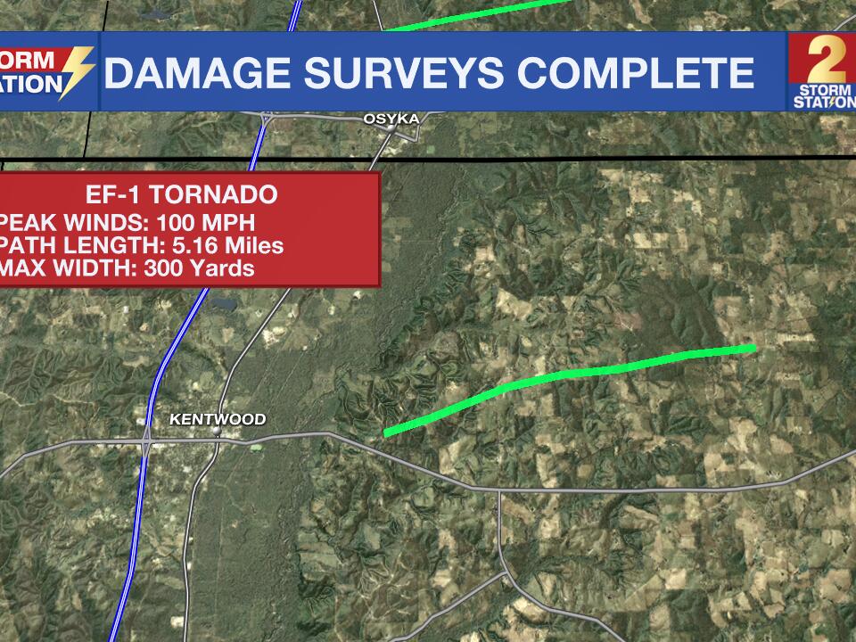 Two tornadoes, plus a swath of straight-line winds confirmed from Tuesday's storms