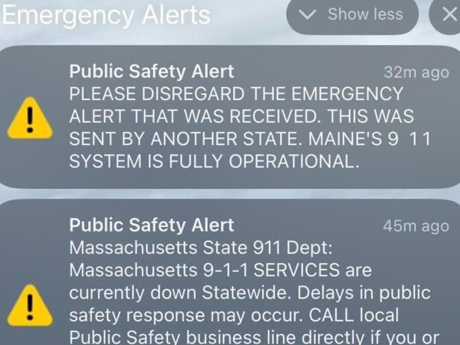 Massachusetts emergency text alerts mistakenly sent to Mainers