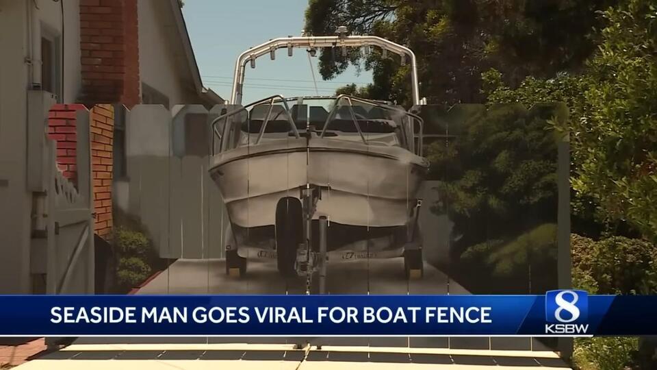 Watch: Man ordered to hide his boat has vessel painted on new fence ...