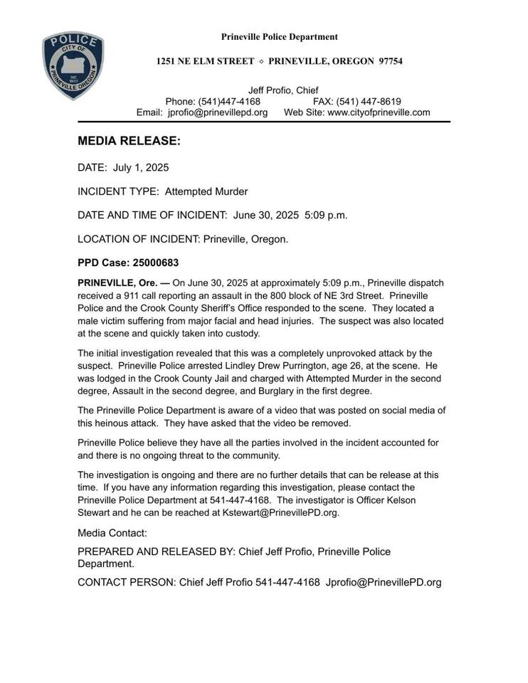 Prineville residents shaken by back-to-back violent crimes, including ...