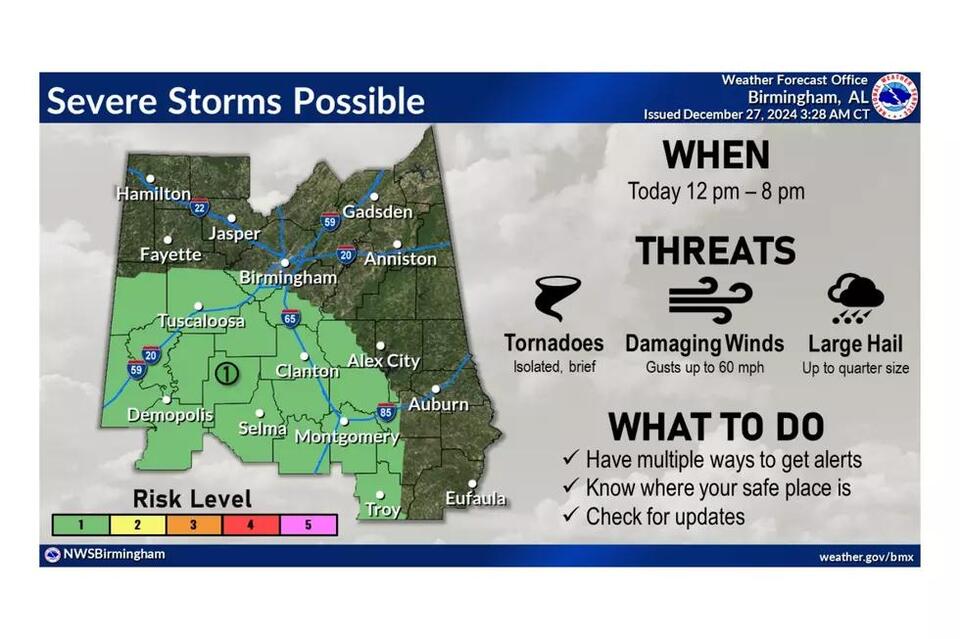 Risk of Severe Storms for Portions of Alabama Today - NewsBreak