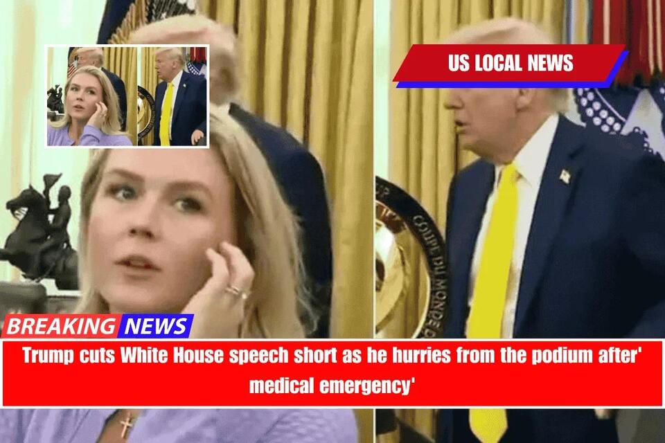 Trump cuts White House speech short as he hurries from the podium after ...