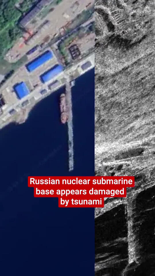 Satellite images appear to show a Russian nuclear submarine base left ...
