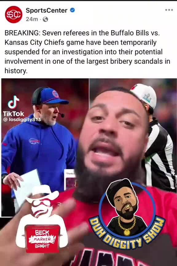 SportsCenter just posted that seven referees in the Buffalo Bills game ...