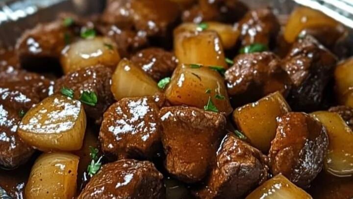 Easy Beef Tips Casserole With Tender Beef and Rich Comfort Gravy ...