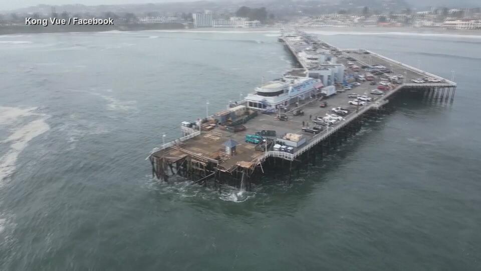 Portion of Santa Cruz wharf collapses into ocean after high waves ...