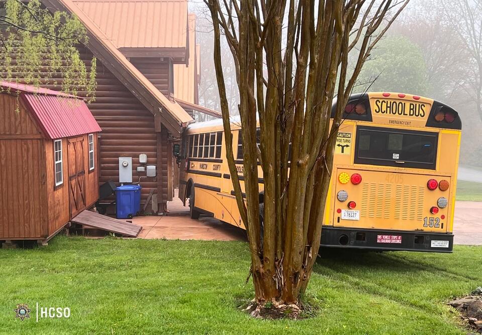 Driver-Less County School Bus Goes Through Yard, Winds Up Next To House ...