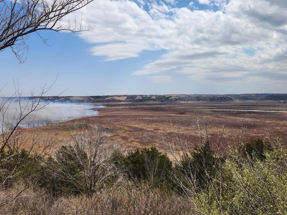 Fire crews provide support for large wildfire in northern Riley County