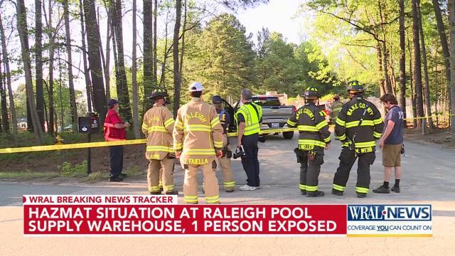 Hazmat situation at Raleigh pool supply warehouse, one person exposed ...
