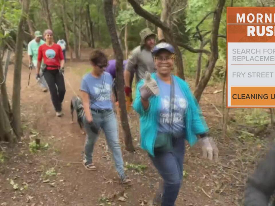 WFAA staff clears a trail in Oak Cliff this weekend