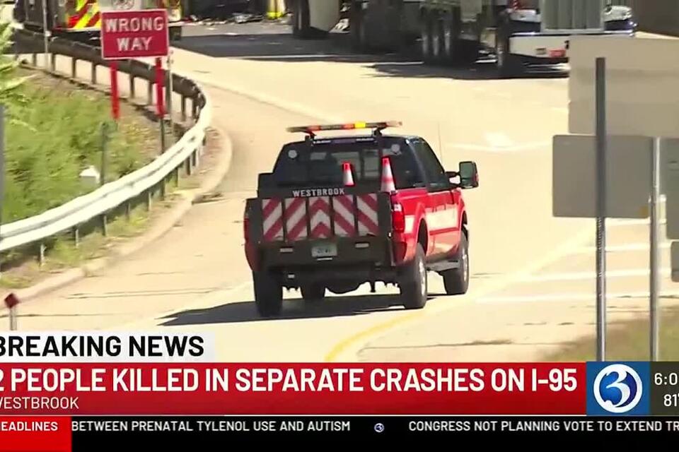 Two people killed in separate crashes on I-95 in Westbrook - NewsBreak