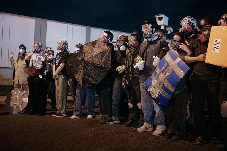 Riot police make multiple arrests as they clear protestors from Delaney ...