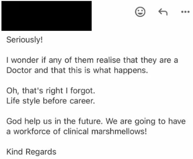 Leaked HR email trashing junior doctor as a 'clinical marshmallow ...