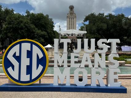 Texas SEC Celebration: Bevo, Greg Sankey and Pitbull officially usher ...