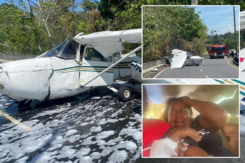 See inside an airplane — as it crash lands on a busy highway - NewsBreak