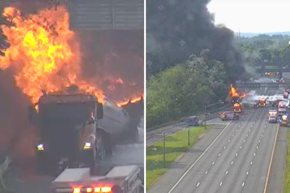 Deadly NJ crash: Gas tanker carrying 8,000 gallons erupts in flames on ...