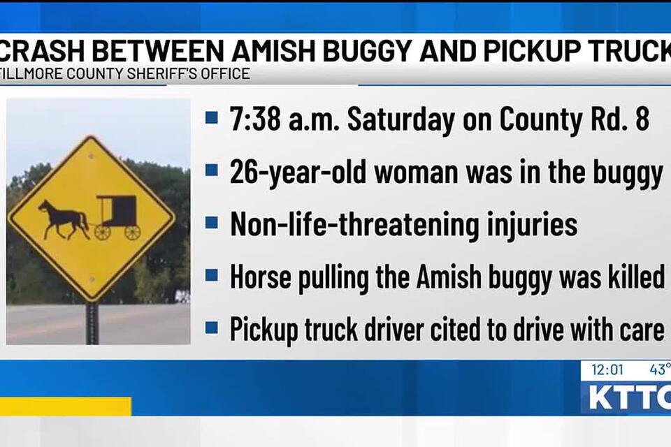 One injured after Amish buggy crash near Spring Valley - NewsBreak
