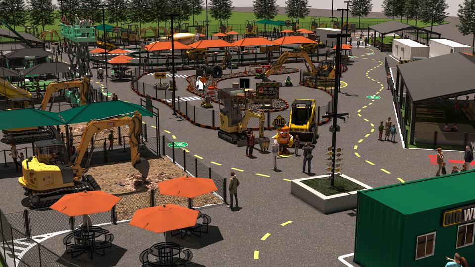 Dig World construction-themed park from Dude Perfect opening in 2026 ...