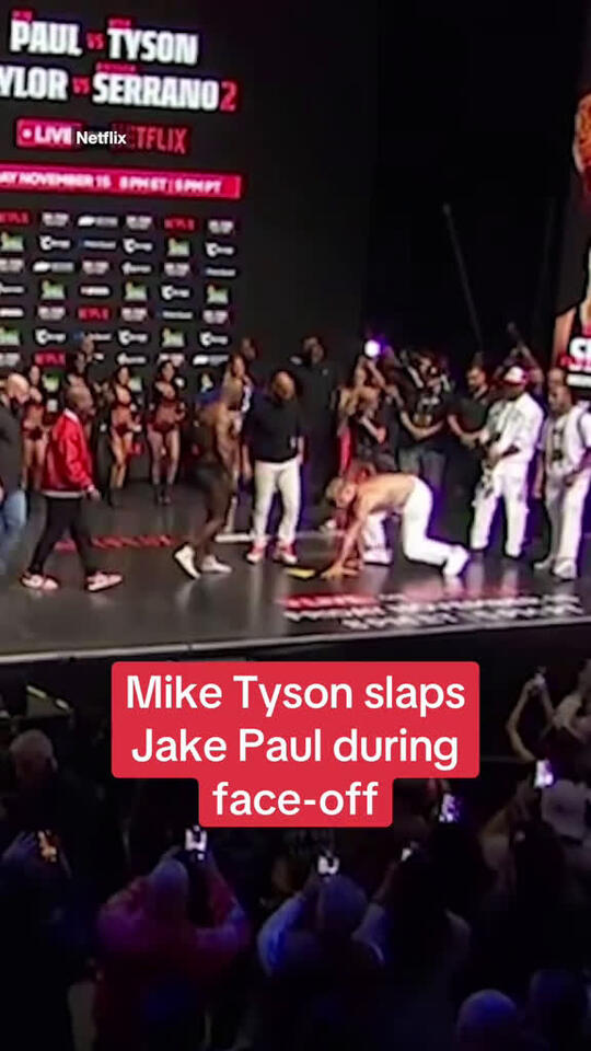 The former heavyweight champ Mike Tyson has slapped opponent Jake Paul ...
