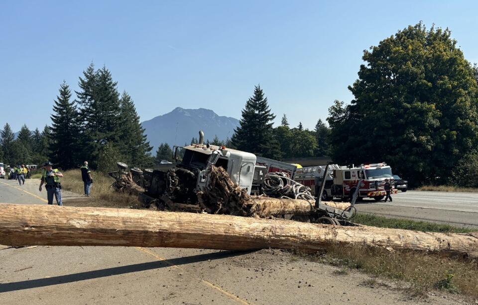 Logging truck driver dead after second rig blows tire, veers into him ...