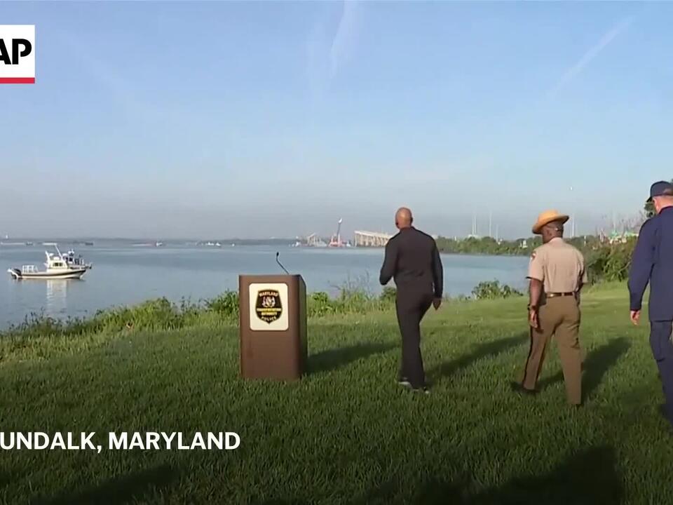 Gov. Moore gives update on Key Bridge progress after collision