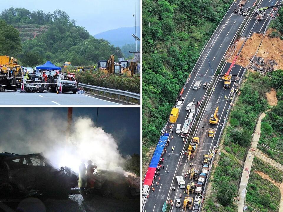 Massive highway collapse kills at least 48 in China as desperate search ...