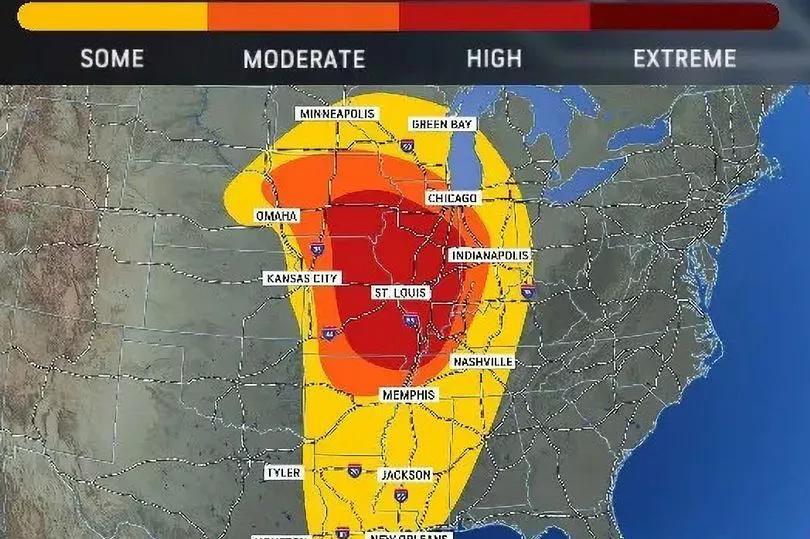 Map of destruction as tornadoes rip across US and rare weather warning ...
