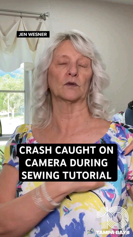 Crash caught on camera during womans sewing tutorial in Florida ...