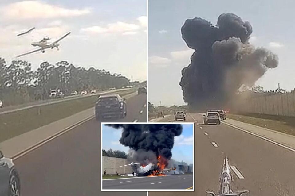 Shocking new dashcam video shows private jet crashing onto Florida ...