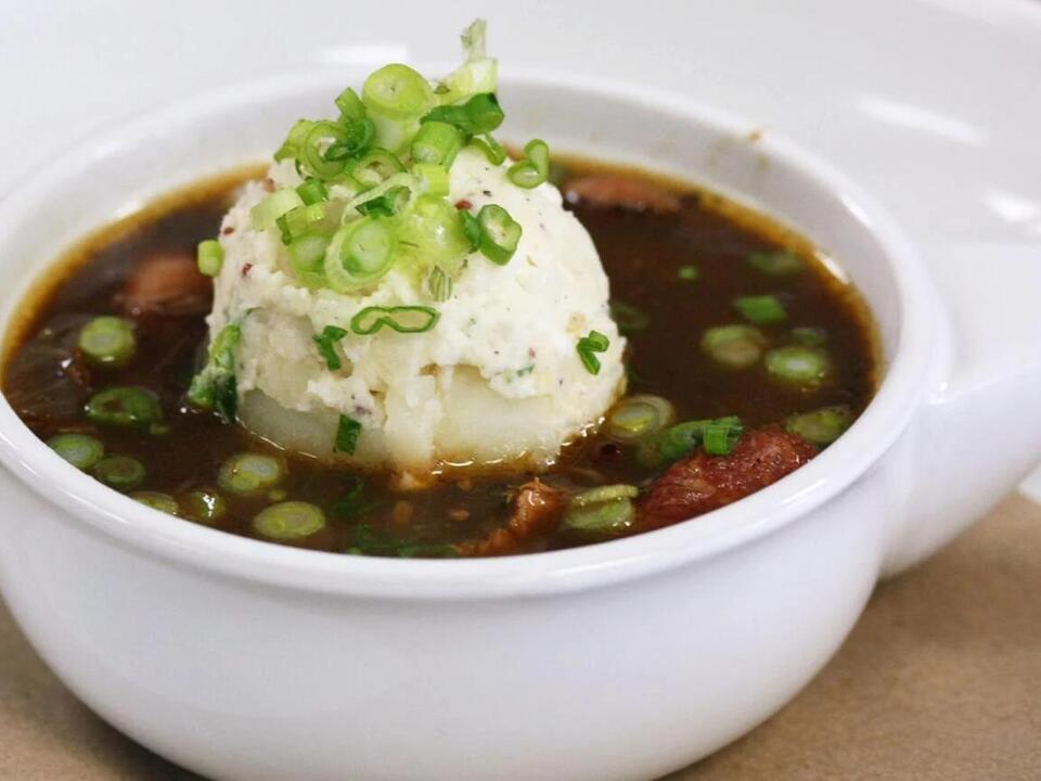 What's the deal with potato salad in gumbo? A German thing? Curious ...