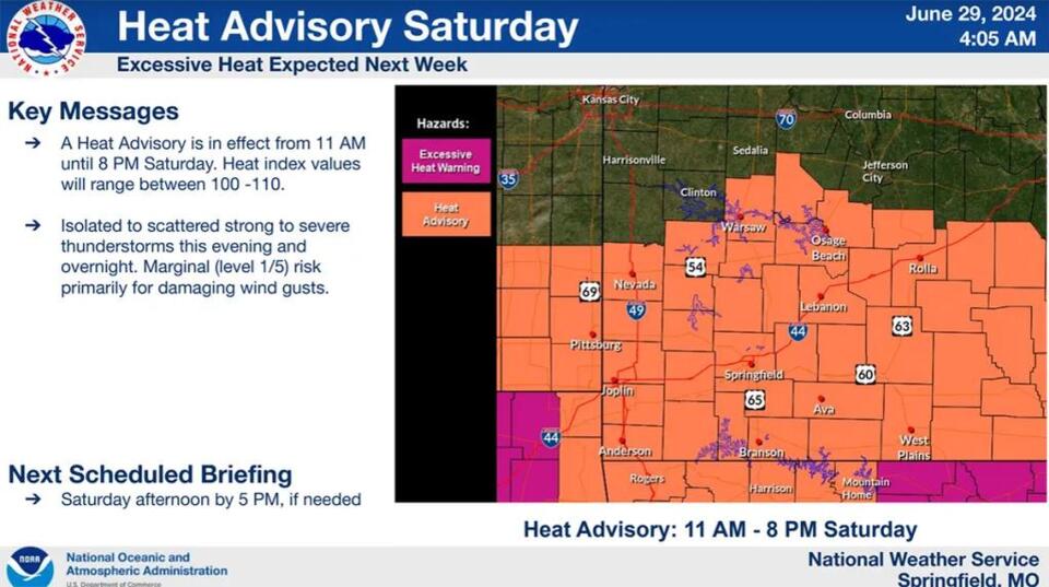 Weather Service: Heat advisory in effect until 8 p.m. - NewsBreak