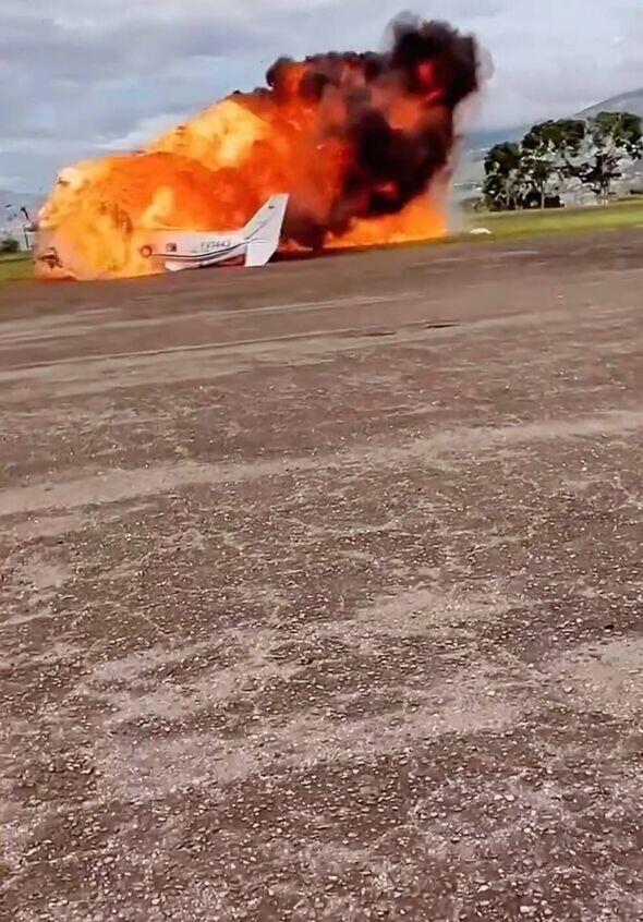 Plane is a deadly fireball after it crashes seconds after take off 'no ...