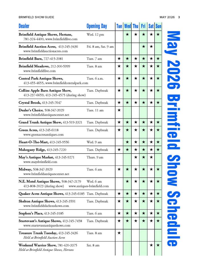 Brimfield 2026 Guide Covers May, July, and September Dates - NewsBreak