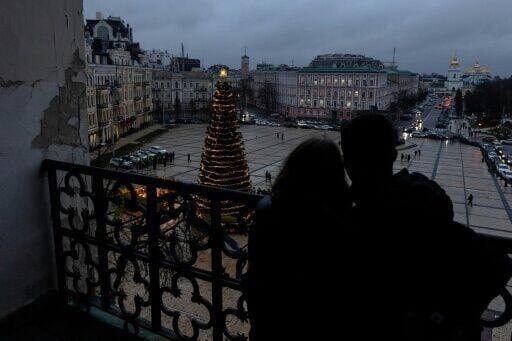 A Christmas tree was installed on St Sophia Square, opposite St ...