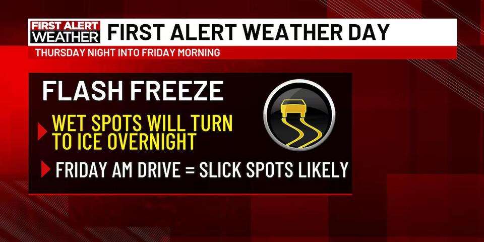 First Alert Weather Day: Flash freeze risk into Friday morning - NewsBreak