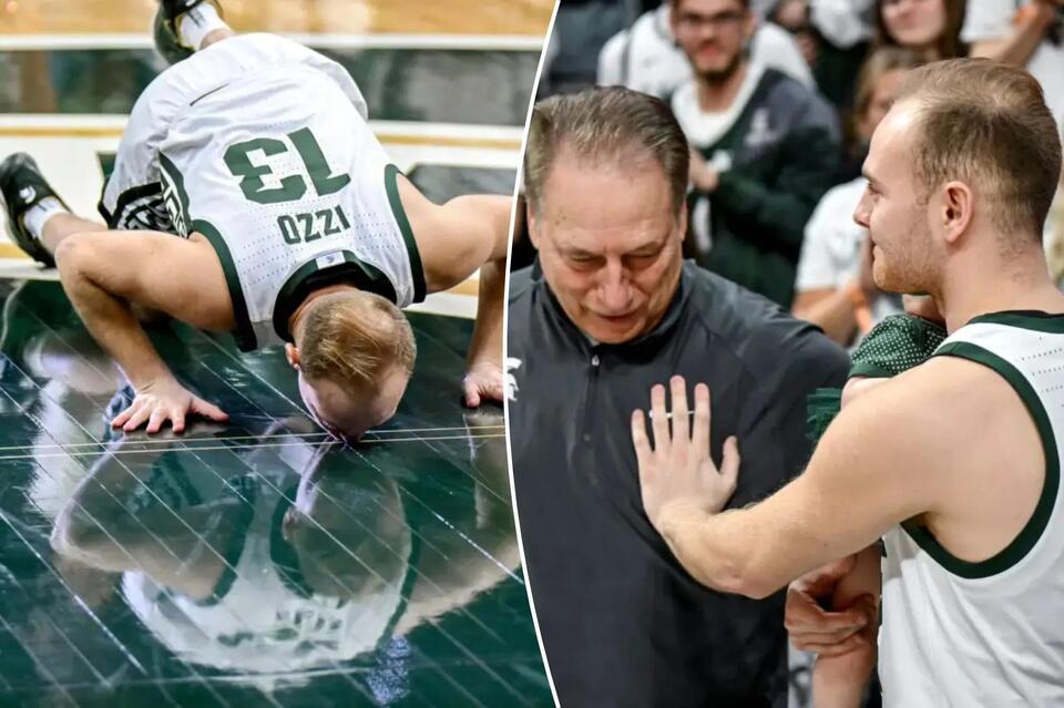 Tom, Steven Izzo share heartwarming moment at Michigan State senior ...