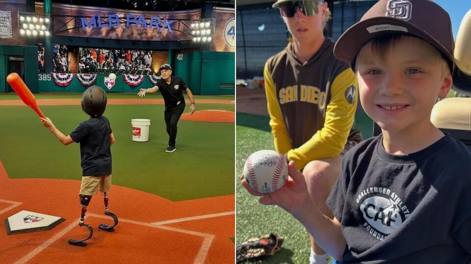 Little Leaguer who survived rare infection to throw first pitch for D ...