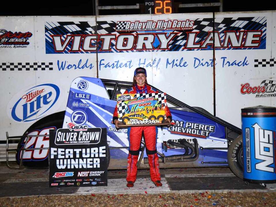 Kaylee Bryson makes history as first woman to win a USAC national championship race