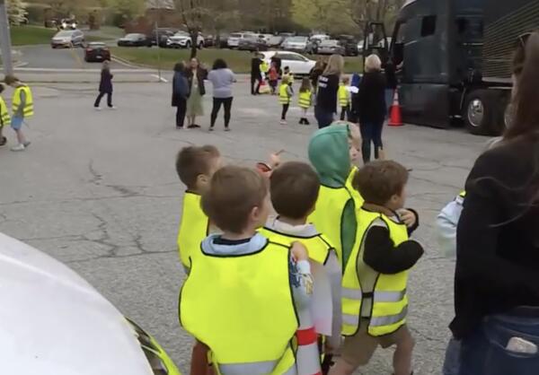 Volvo teaches Kindergarteners semi truck safety with the “stop, look ...
