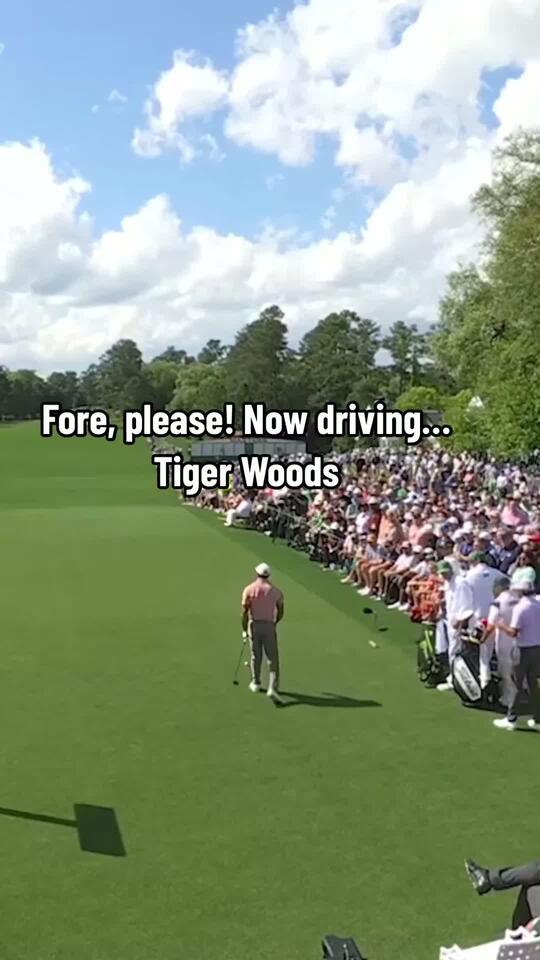 Tiger Woods hits his opening tee shot at the 88th Masters Tournament ...