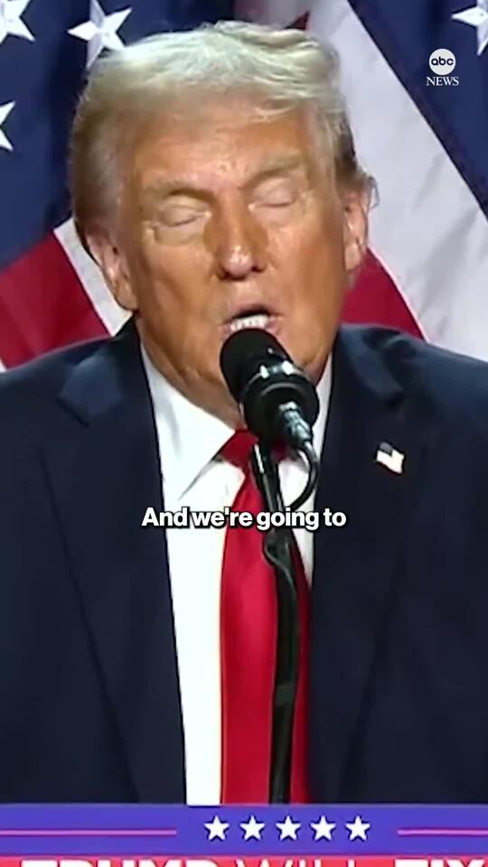 Donald Trump gives his victory speech, telling supporters at his ...