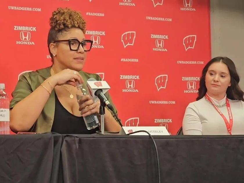 Wisconsin women's basketball coach Marisa Moseley speaks after win over ...