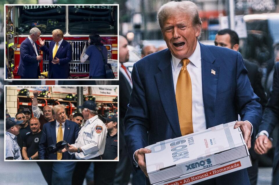 Trump, bearing pizzas, met with cheers at Manhattan FDNY firehouse ...