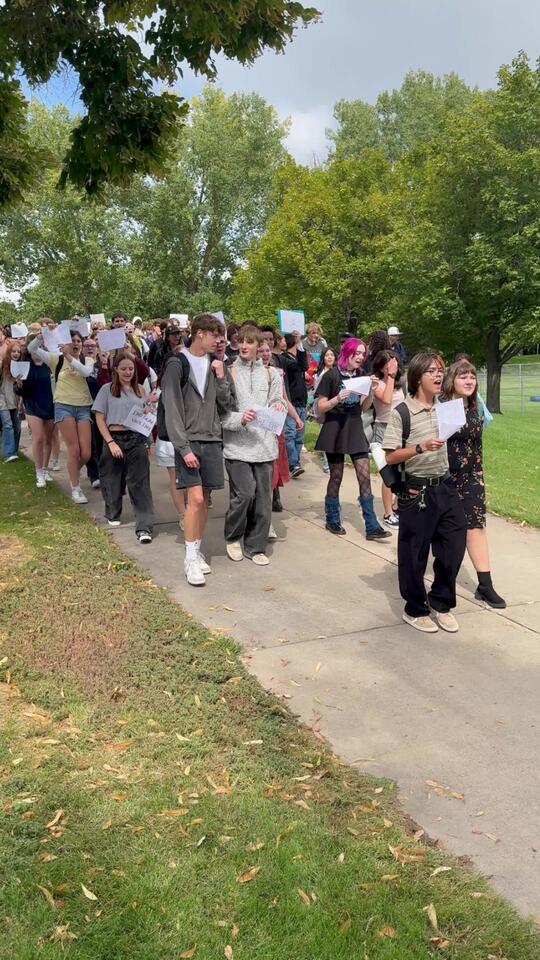 Watch as Fort Collins High School students walk out to protest gun ...