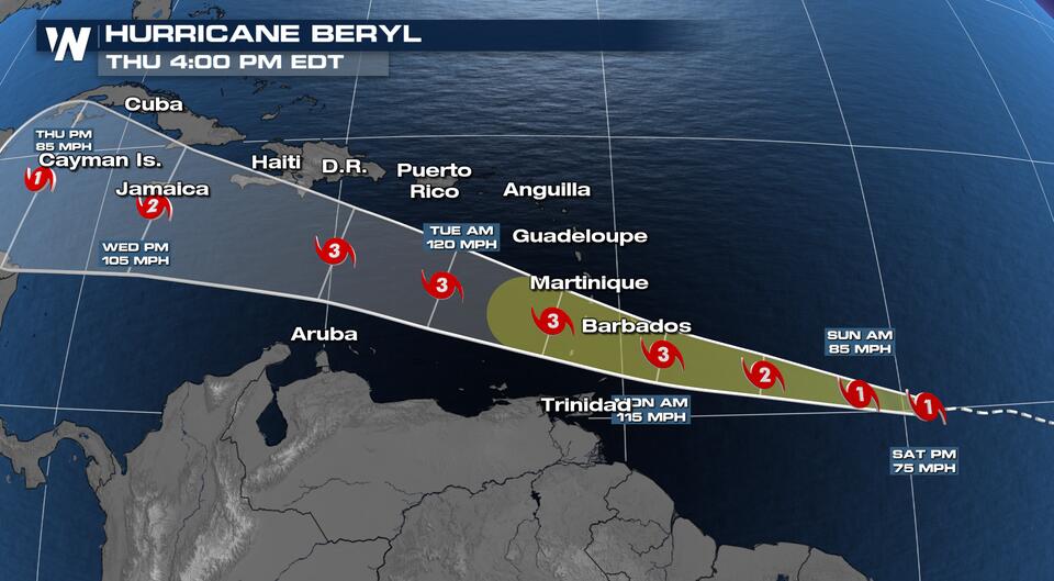 Hurricane Beryl Continues to Strengthen in the Atlantic - NewsBreak
