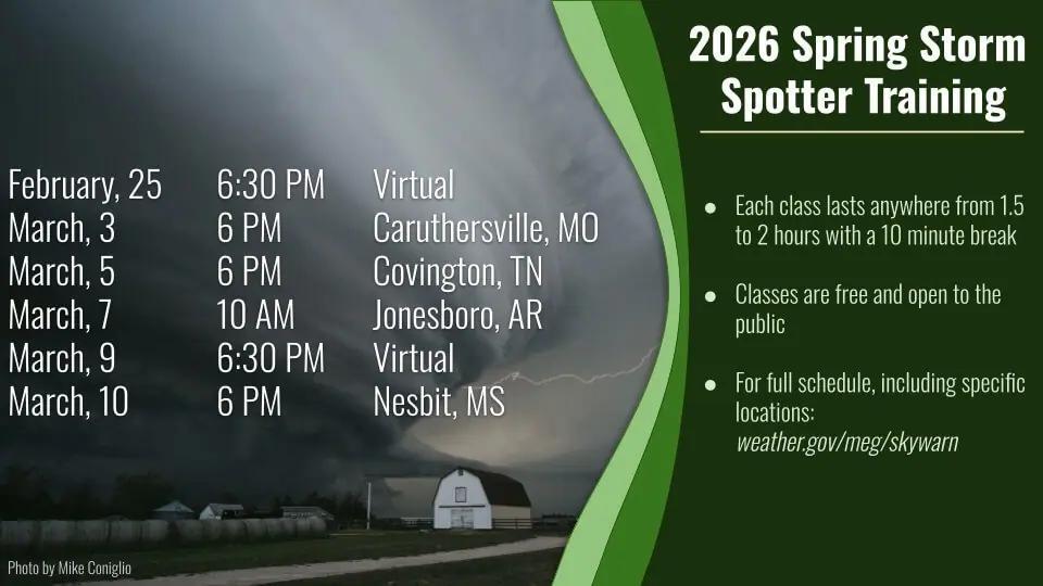 NWS Releases Spring 2026 Skywarn Spotter Class Schedule - NewsBreak