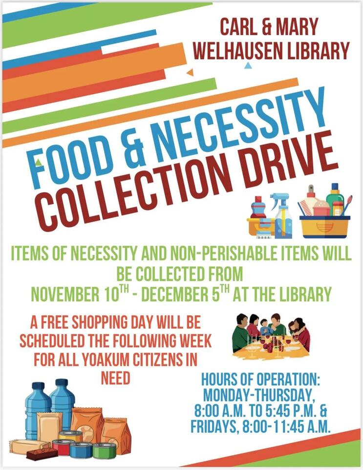 Carl & Mary Welhausen Library Launches Food & Necessity Drive to ...