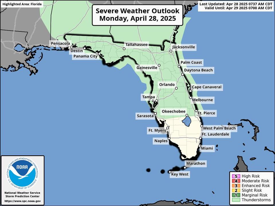 Severe Thunderstorm Risk For Florida Panhandle, North Florida - NewsBreak